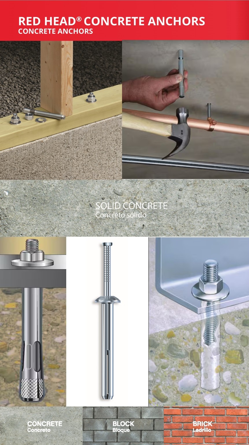 Red Head 5/8 in. x 6 in. Hot-Dipped Galvanized Steel Hex-Nut-Head Indoor/Outdoor Concrete Wedge ...